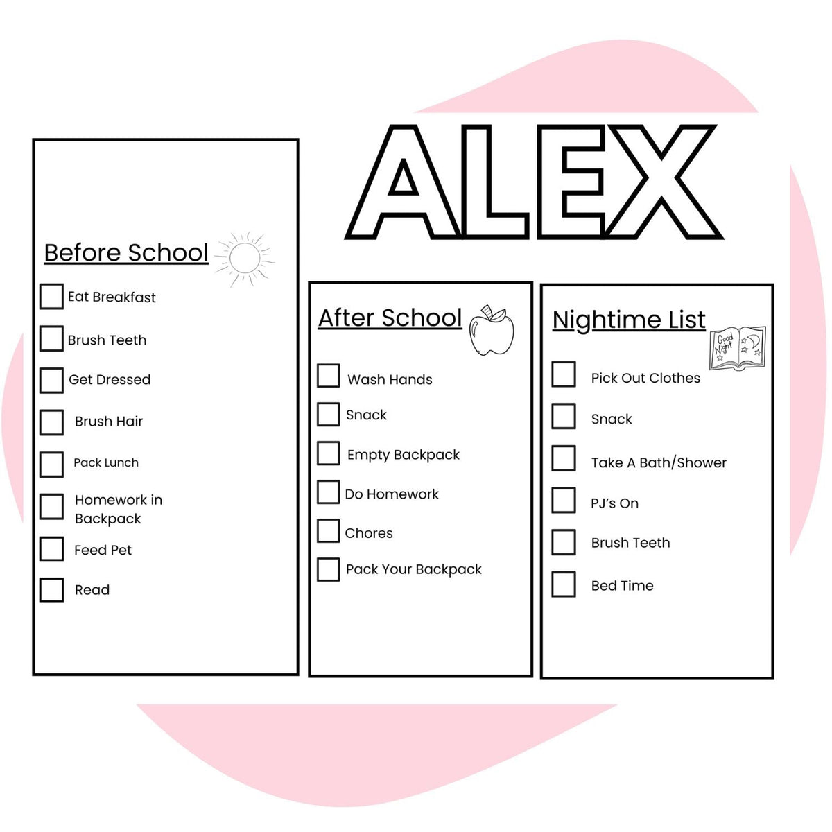 Editable Chore Chart for Kids with ADHD & Autism